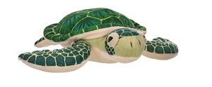 wild republic sea turtle plush, stuffed animal, plush toy, gifts for kids, cuddlekins, green 8 inches,multi