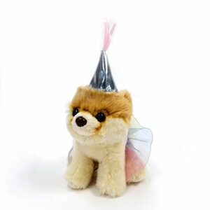 GUND World’s Cutest Dog Boo Itty Bitty Boo #046 Princess Stuffed Animal Plush, 5", Ivory/Silver (4060864)