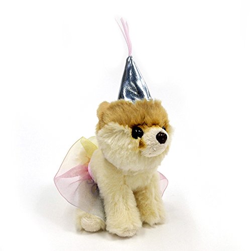 GUND World’s Cutest Dog Boo Itty Bitty Boo #046 Princess Stuffed Animal Plush, 5", Ivory/Silver (4060864)