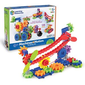 learning resources gears! gears! gears! machines in motion,116 pieces, ages 5+, stem toys, gear toy, puzzle, early engineering toys