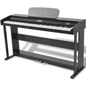 vidaxl 88-key digital piano w/pedals black melamine board keyboard music