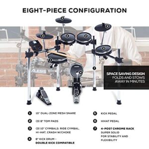 Alesis Drums Surge Mesh Kit - Electric Drum Set with USB MIDI Connectivity, Mesh Heads, Solid Rack and Drum Module Including 40 Kits and 385 Sounds