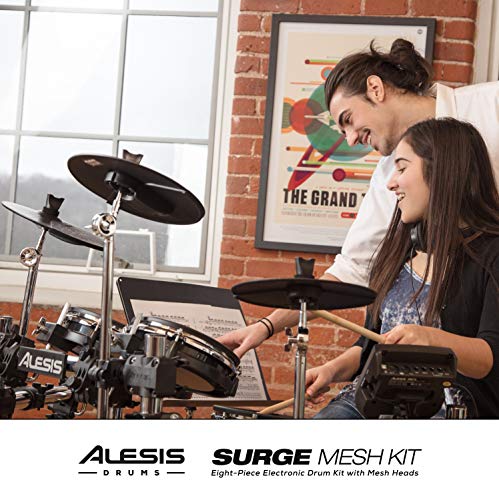 Alesis Drums Surge Mesh Kit - Electric Drum Set with USB MIDI Connectivity, Mesh Heads, Solid Rack and Drum Module Including 40 Kits and 385 Sounds