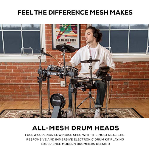 Alesis Drums Surge Mesh Kit - Electric Drum Set with USB MIDI Connectivity, Mesh Heads, Solid Rack and Drum Module Including 40 Kits and 385 Sounds