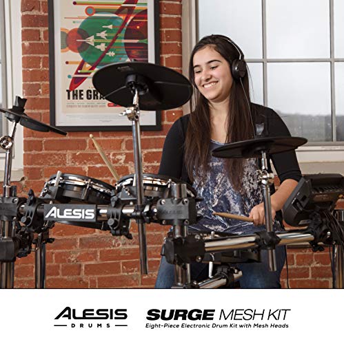 Alesis Drums Surge Mesh Kit - Electric Drum Set with USB MIDI Connectivity, Mesh Heads, Solid Rack and Drum Module Including 40 Kits and 385 Sounds