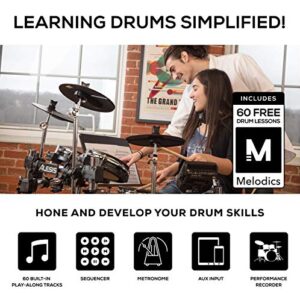 Alesis Drums Surge Mesh Kit - Electric Drum Set with USB MIDI Connectivity, Mesh Heads, Solid Rack and Drum Module Including 40 Kits and 385 Sounds