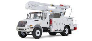 first gear white: international durastar with utility bucket body