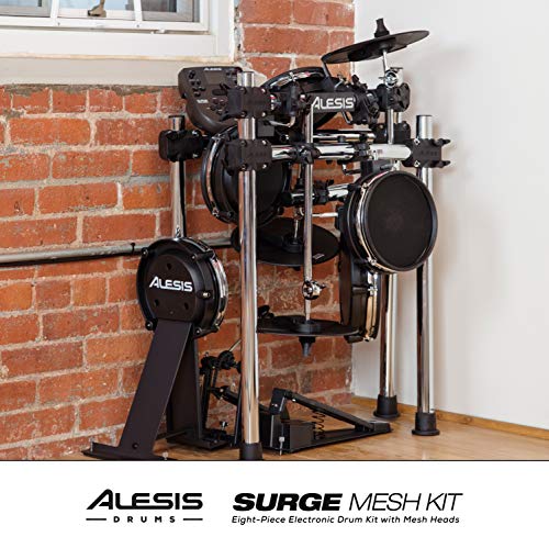 Alesis Drums Surge Mesh Kit - Electric Drum Set with USB MIDI Connectivity, Mesh Heads, Solid Rack and Drum Module Including 40 Kits and 385 Sounds