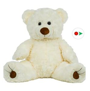 record your own plush 16 inch white twist bear - ready 2 love in a few easy steps