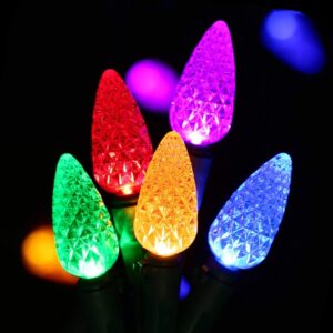 hayata christmas lights 50 led strawberry string light - fairy xmas decor lighting for outdoor, indoor, patio, party, home, wreath, garland, christmas tree decoration. (c6-multi color)