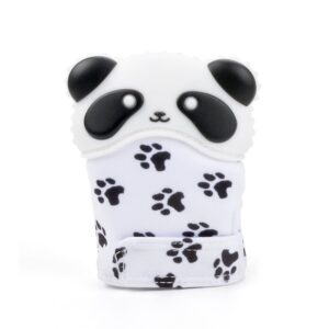 silicone baby teether teething panda mitten glove palm thumb chewable toy newborn nursing bpa free(paw)