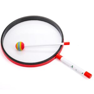 Foraineam 2 Pieces 8 Inch Lollipop Drum with Drum Beater Lollipop Hand Drum Musical Educational Percussion Instrument