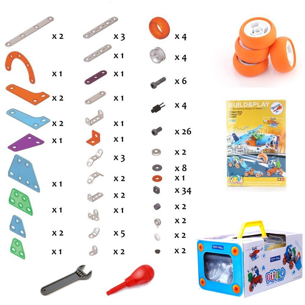 Toy Pal 7in1 STEM Toys for 6 7 8+ Year Old Boys Girls - 163 Pcs Engineering Construction Building Educational Toy for Boys Age 6-8 | STEM Activities Fun Birthday Gift