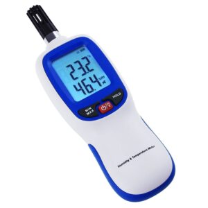 gain express digital humidity & temperature meter hygrometer psychrometer, dew point and wet-bulb temperature range -4~158°f, humidity range 0~100% rh, min/max hold, lcd backlight