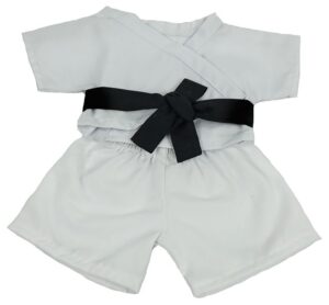 karate outfit with belt teddy bear clothes fit 8 inch to 10 inch build-a-bear and make your own stuffed animals