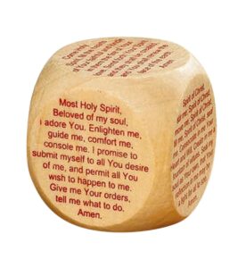 prayer cubes wooden with confirmation prayers, 1 5/8 inch