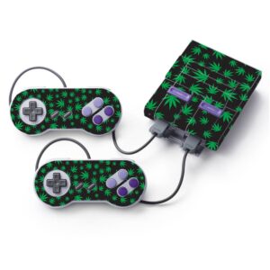 mightyskins skin compatible with nintendo super nes classic - marijuana | protective, durable, and unique vinyl decal wrap cover | easy to apply, remove, and change styles | made in the usa