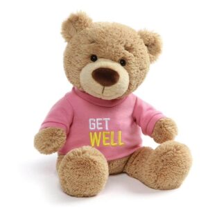 GUND Get Well T-Shirt Message Teddy Bear Stuffed Animal Plush, Pink, 12.5"