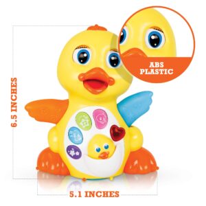 CifToys Light Up Duck Toy, Musical Baby Toys, Walking Flapping Dancing Duck Toys for 3 2 1 Year Old Gifts, Toddler Toys- Dancing, Singing, Electronic Duck Toy with Lights and Adjustable Sound