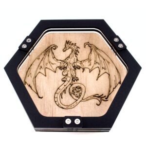 mini dragon dice tray by c4labs laser etched wood