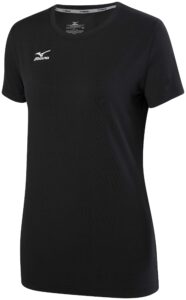 mizuno women's volleyball 2.0 attack tee shirt black , large