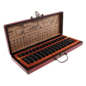 monkeyjack 15 column vintage chinese wooden bead arithmetic abacus with box for children adults gift