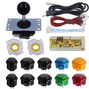 sj@jx arcade game controller button microswitch 8 way joystick zero delay usb encoder cable stick diy kit for pc mame retropie raspberry pi