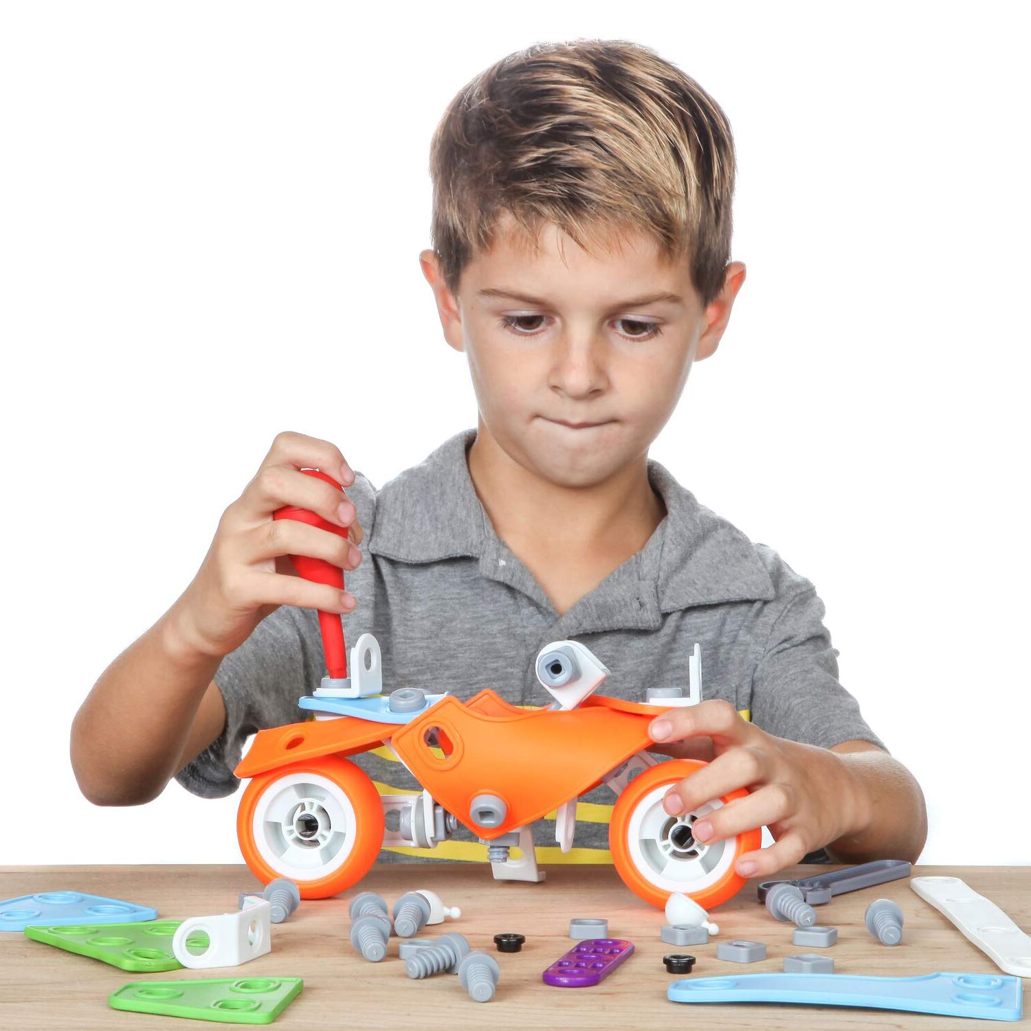 Toy Pal 7in1 STEM Toys for 6 7 8+ Year Old Boys Girls - 163 Pcs Engineering Construction Building Educational Toy for Boys Age 6-8 | STEM Activities Fun Birthday Gift