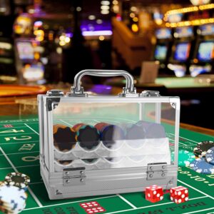 GSE Games & Sports Expert Poker Chip Case, Hold 600 Chips, Casino Grade Acrylic Poker Chips Holder with 6 Poker Chip Trays for Any Thickness Chips