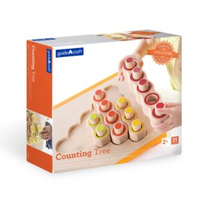 Guidecraft Counting Tree - Color Recognition and Purposeful Stacking Wooden Toddler Toy