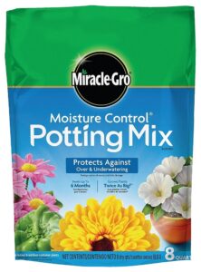 miracle-gro pkauvp moisture control potting mix, 0.26-cubic feet (8qt.), 3 units