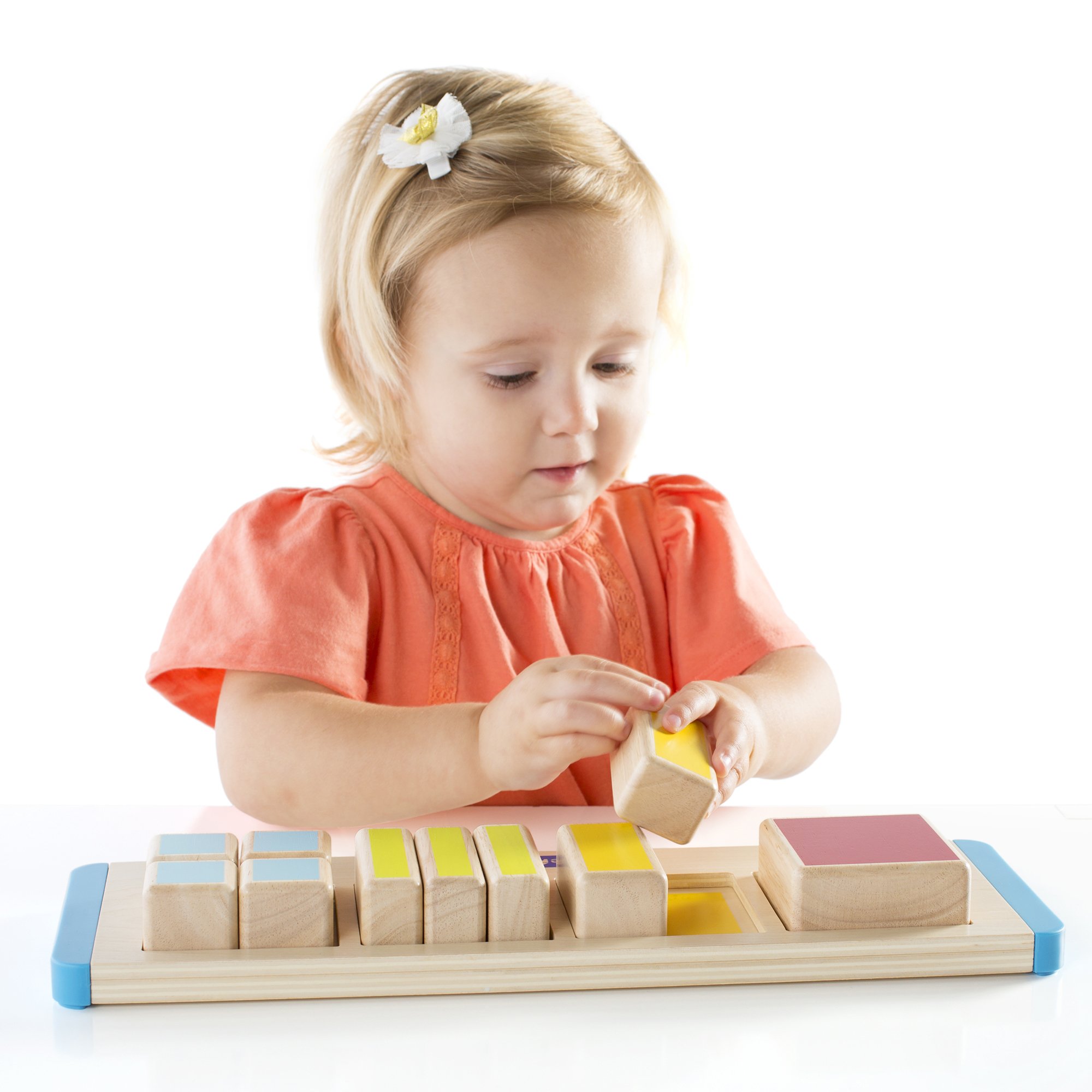 Guidecraft Colorful Starter Square Fractions - Wooden Early Development Toys for Children, Math Skills Stimulating Game