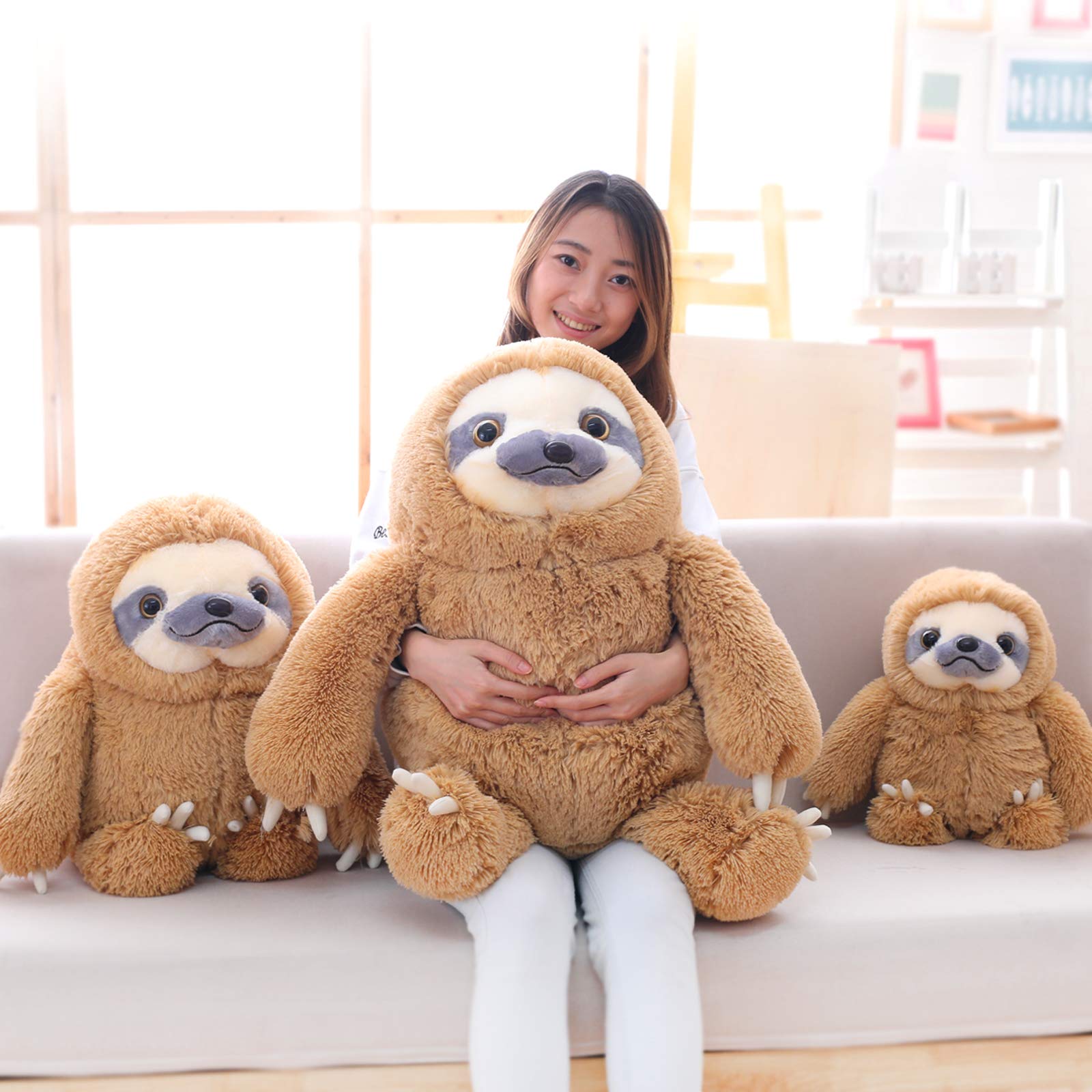 Winsterch Giant Stuffed Animal Big Sloth Stuffed Animals Plush Sloth Toy for Kids,Boy,Girls,27.5 inches Large Stuffed Sloth Animal for Birthday Christmas Valentine's for Her(Brown)