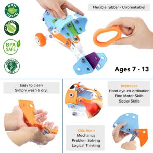 Toy Pal 7in1 STEM Toys for 6 7 8+ Year Old Boys Girls - 163 Pcs Engineering Construction Building Educational Toy for Boys Age 6-8 | STEM Activities Fun Birthday Gift