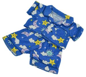 fun flannel pajamas outfit teddy bear clothes fit 8 inch to 10 inch build-a-bear and make your own stuffed animals