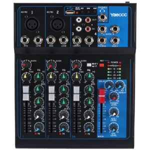 professional 4/7 channel live studio audio sound usb compact dj mixer mixing console (4 channel)