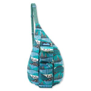 kavu mini rope bag cotton crossbody sling, winterscape