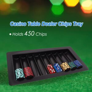 GSE Games & Sports Expert Professional Casino Poker Table Chip Trays, Holds 450 Chips, Las Vegas Style Dealer Table Chips Tray for Poker Chips