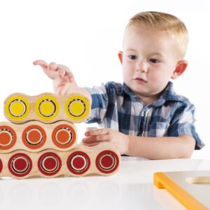 Guidecraft Counting Tree - Color Recognition and Purposeful Stacking Wooden Toddler Toy