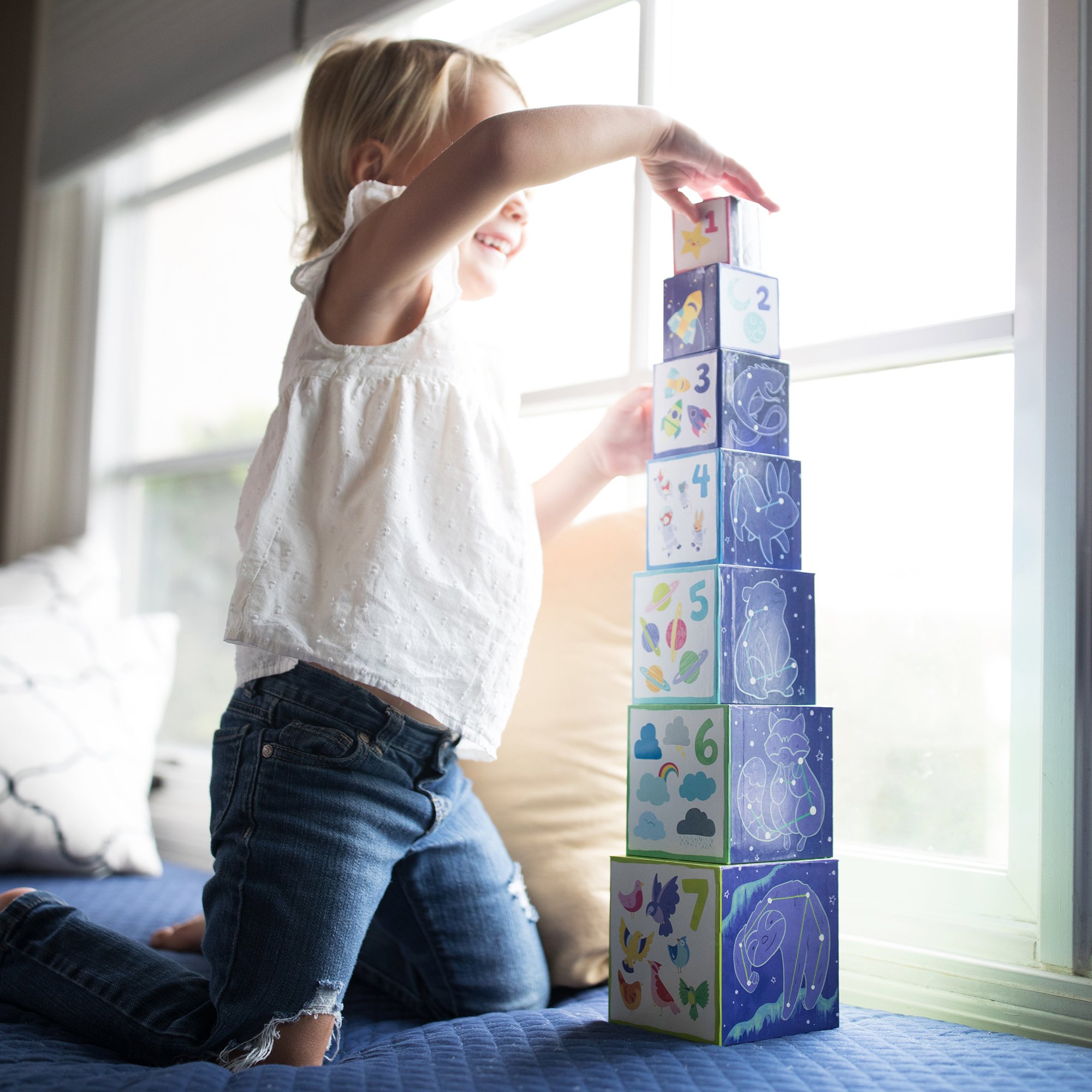 Educational Insights Bright Basics Nest & Stack Cubes, Stacking Cubes, Toddler Toys, Ages 2+