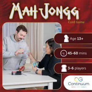 Continuum Games Mah Jongg Card Game Gold Standard Edition for Family Fun - American & Chinese Rules Great Gift for Teens & Adults Portable & Easy to Learn with Stunning Artwork Not Just Tiles