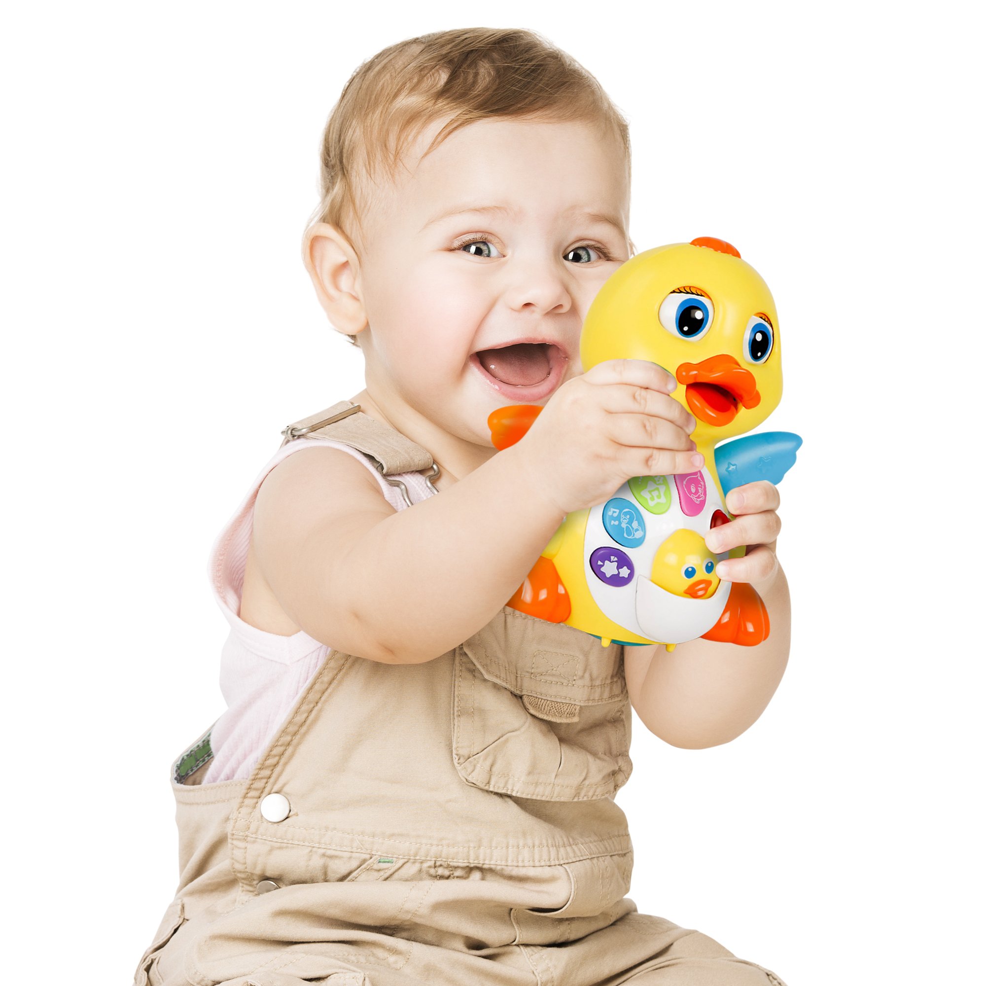 CifToys Light Up Duck Toy, Musical Baby Toys, Walking Flapping Dancing Duck Toys for 3 2 1 Year Old Gifts, Toddler Toys- Dancing, Singing, Electronic Duck Toy with Lights and Adjustable Sound