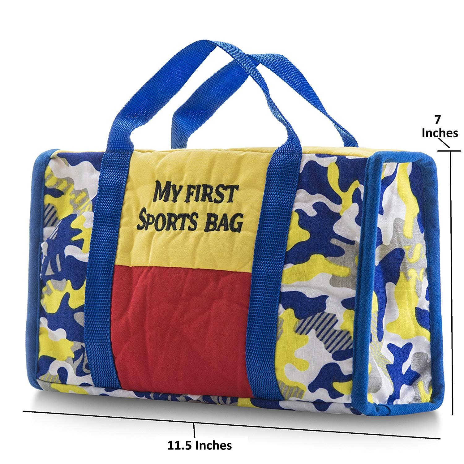 PREXTEX My First Sports Bag Playset with Stuffed Plush Basketball, Baseball, Soccer Ball and Football Great Gift Toy for Baby and Kid