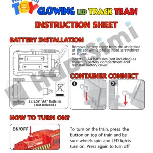 HAPISIMI Track Train (2-Pack), Multi-Color Light Up Flashing LED Glow in The Dark Trains Accessories Compatible with Neo and Most Other Tracks