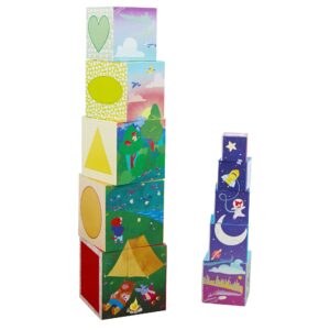 educational insights bright basics nest & stack cubes, stacking cubes, toddler toys, ages 2+