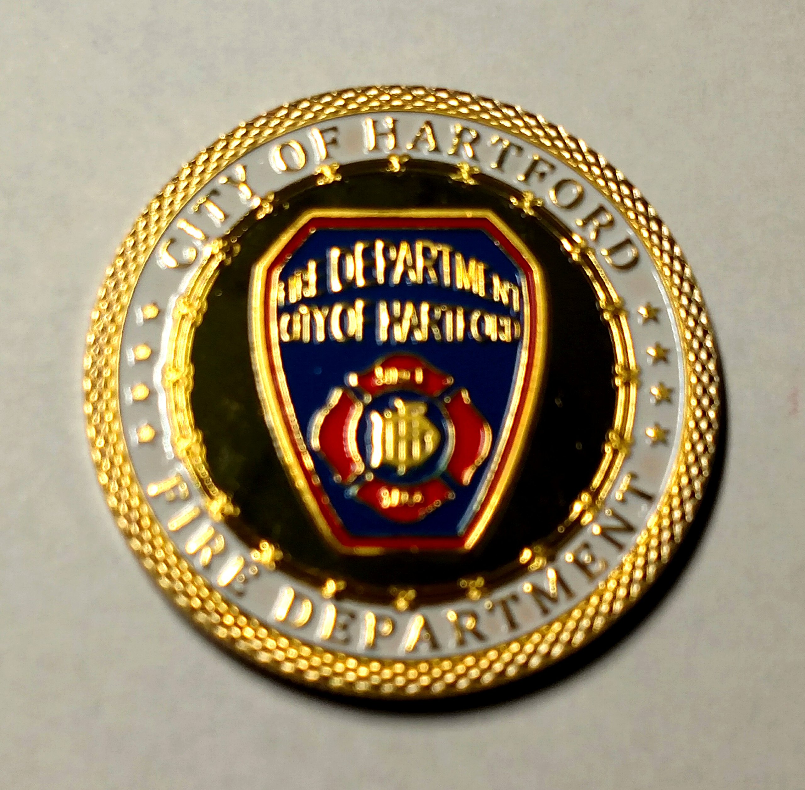 Hartford Fire Department Firefighter Colorized Challenge Art Coin