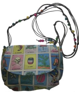 hulu makana loteria mexicana print shoulder bag - beads