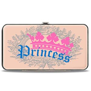 buckle-down womens buckle-down hinge - crown princess oval baby pink/baby blue wallet, multicolor, 7 x 4 us