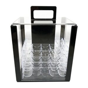 yuanhe 1000 chip clear acrylic poker chip carrier-includes 10 chip racks