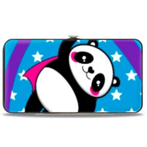 buckle-down womens buckle-down hinge - pandas & rainbows w/stars wallet, multicolor, 7 x 4 us